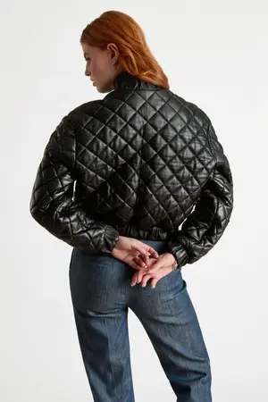 FURNIQ UK Aveline Quilted Leather Jacket