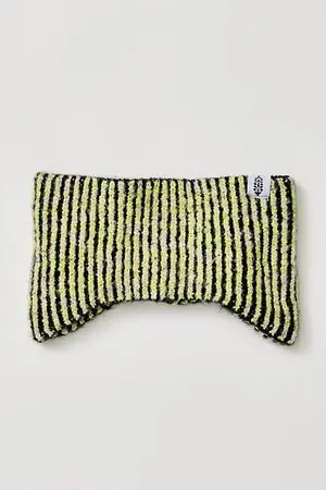 Free People Spacedye Ribbed Ear Warmers Black Lime