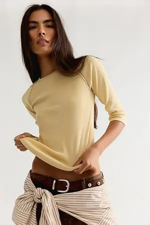 Free People We The Free Easy Does It Three-quarter Sleeve Top - Soybean