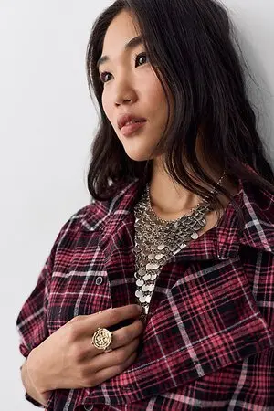 Free People We The Free Elisson Plaid Top - Black Combo