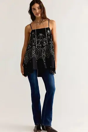 Free People Moonflower Embroidered Top