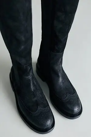 Free People Cece Tall Chelsea Boots - Black Rustic