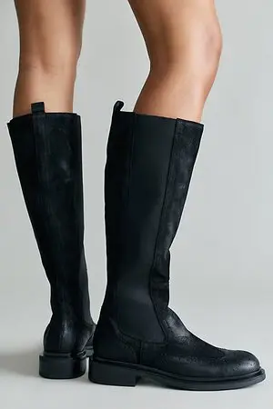 Free People Cece Tall Chelsea Boots - Black Rustic