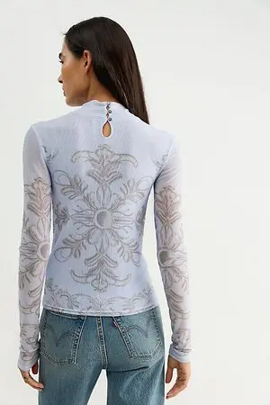 Free People Jessa Long Sleeve Top - Ice Combo