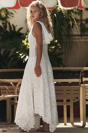 Free People Darcy Hooded Lace Maxi Top