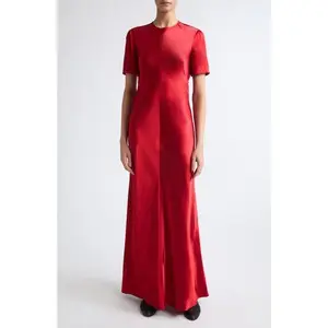 FFORME Akriti Short Sleeve Bias Dress - Bright Red