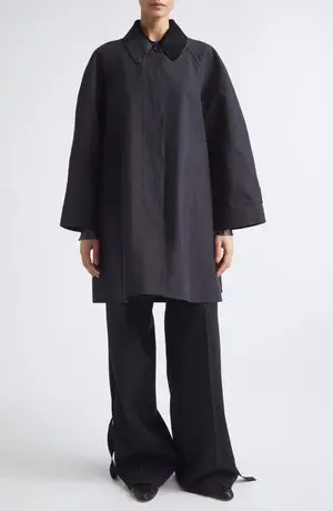 FFORME Agnes Linen & Cotton Car Coat - Black