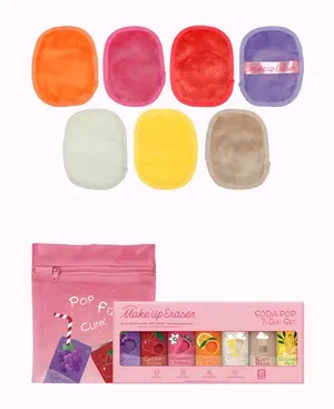MAKEUP ERASER 8-piece Soda Pop 7-day Set - No Color
