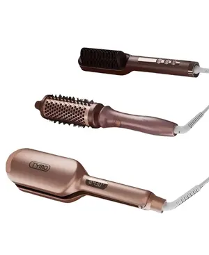 TYMO BEAUTY Limited Edition Set Rovy Waver And Ring Plus Straightener And Stylux Thermal Brush - Brown