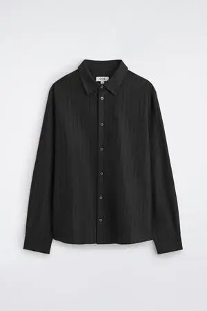 Cos Striped Cotton-jersey Shirt - Gray