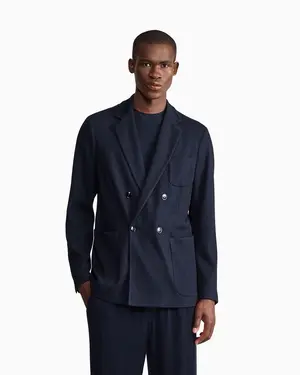 Giorgio Armani Double-breasted Jacket Seersucker Jersey