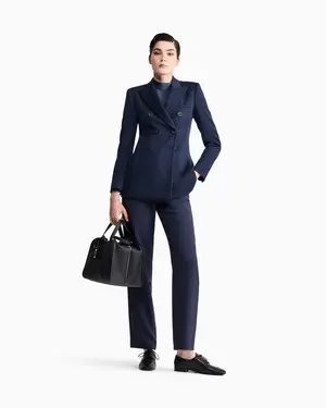 Giorgio Armani Shirt Cashmere Regular Fit Silk Triple Georgette - Blue