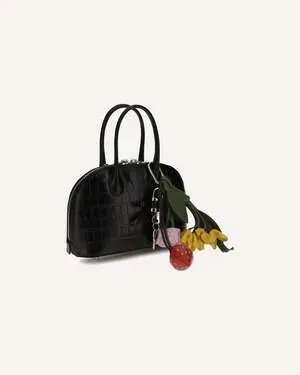 SELF-PORTRAIT Toast Crocodile-effect Leather Handbag