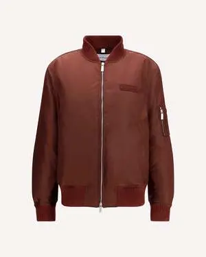 Off-White Embroidered Logo Nylon Bomber Jacket