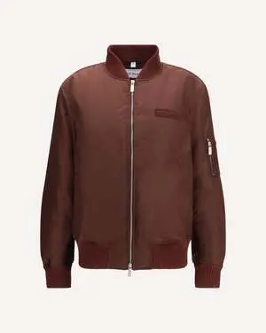 Off-White Embroidered Logo Nylon Bomber Jacket - Bordeaux