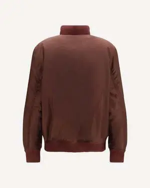 Off-White Embroidered Logo Nylon Bomber Jacket - Bordeaux