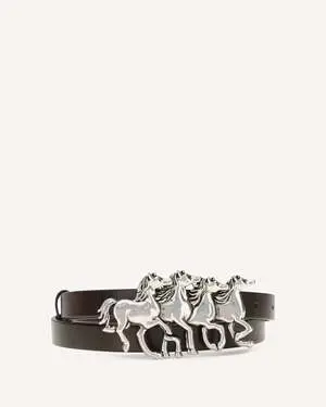 Chloé Running Horses Leather Belt Feale