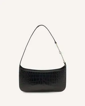 TOM FORD Small Crocodile-print Shoulder Bag - Black