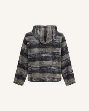 Our Legacy Hooded Checked Knit Sweatshirt - Grey