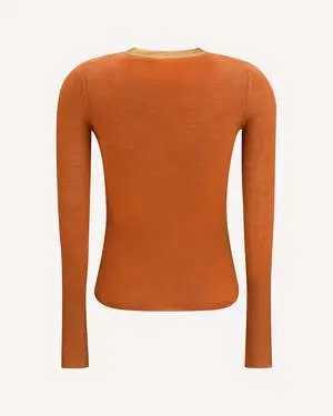 Chloé Ultra-fine Wool Knit Henley Top - Beige