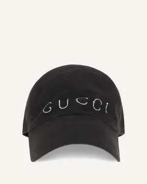 Gucci Rhinetone Logo Baeball Cap - Black