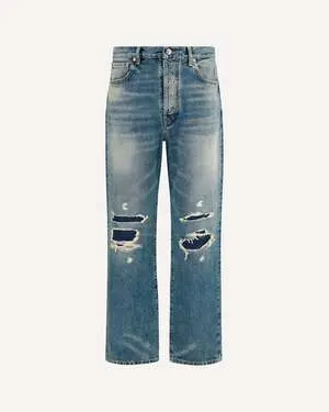 MAISON MARGIELA Straight-leg Ripped Jeans - Light Blue