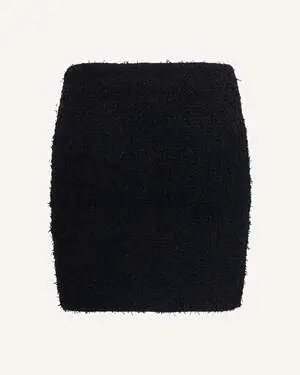 Balmain Tweed Mini Skirt With Logo Buttons