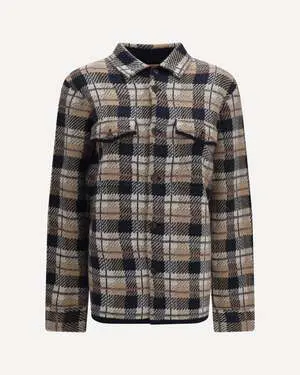 Guest In Residence Checked Cahmere Hirt - Brown
