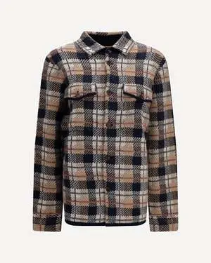 Guest In Residence Checked Cahmere Hirt - Brown