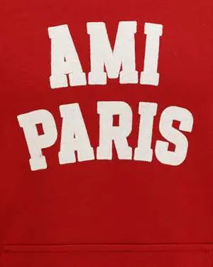 AMI Paris Embroide Cotton Hoodie Mae