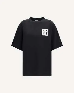 Balenciaga Glitter Logo T-hirt - Black