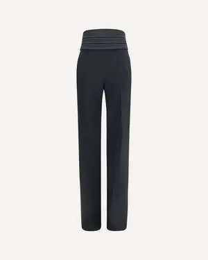 Ermanno Scervino Satin High-waisted Pants - Black