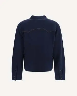 Guest In Residence Cropped Western Cashere Shirt Feale