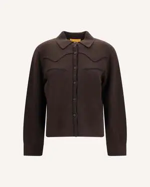 Guest In Residence Cropped Wetern Cahmere Hirt - Brown
