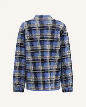 Guest In Residence Checked Cashere Shirt Feale - Light Blue