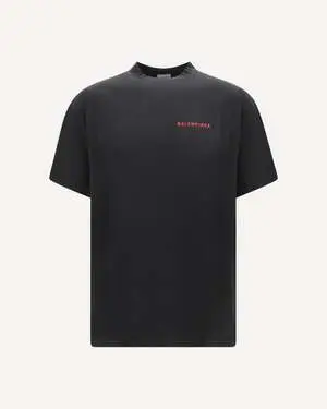 Balenciaga Cotton Logo T-shirt Ale
