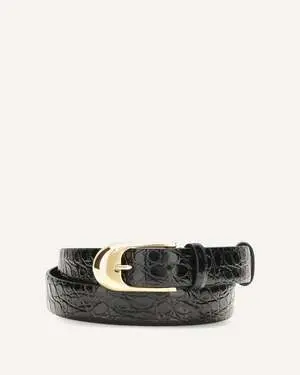 Khaite Dome Leather Belt - Black