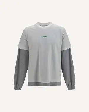 Balenciaga Double-sleeve Cotton T-shirt Ale