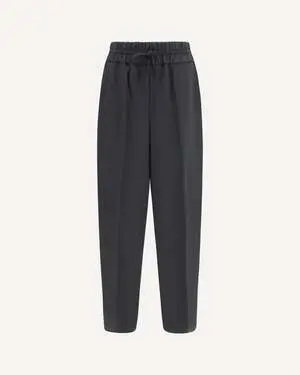 AMI Paris Wool Pants With Elasticated Waist Ale - Black
