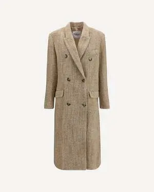 MARANT ETOILE Pilda Herringbone Wool-blend Coat