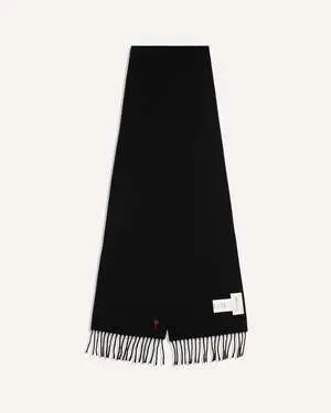 AMI Paris Quota De Coeur Wool Scarf - Black