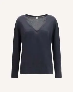 TOTEME V-neck Cashmere-bend Sweater Femae - Grey