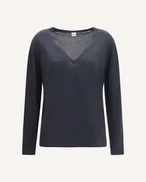 TOTEME V-neck Cashmere-bend Sweater Femae - Grey
