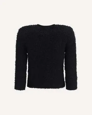 Balmain Double-breasted Tweed Cropped Jacket With Logo Buttons - Black