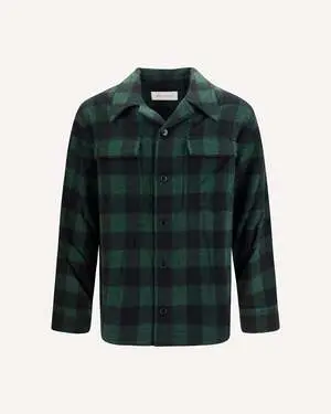 AMI Paris Checked Virgin Wool Hirt - Green