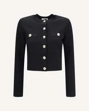 Balmain Round-neck Viscose Cardigan - Black