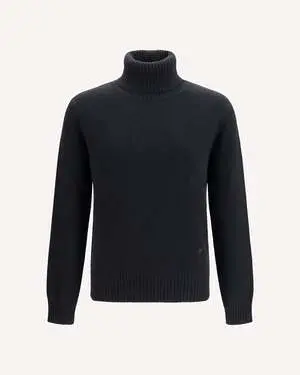 AMI Paris Embroidered Logo High-neck Sweater