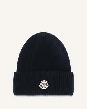 Moncler Wool And Cashmere-blend Beanie - Blue