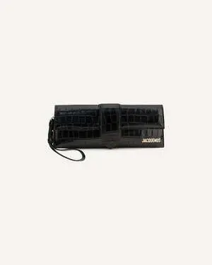 Jacquemus Crocodile-effect Bambino Pouch - Black