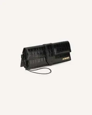 Jacquemus Crocodile-effect Bambino Pouch - Black